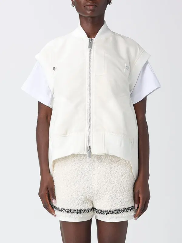 Sacai Nylon Bomber Vest - White