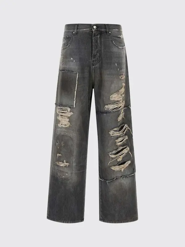 Amiri Distressed Wide-leg Jeans - Black
