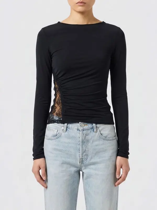 Blumarine Lace Detailed Long Sleeve Top