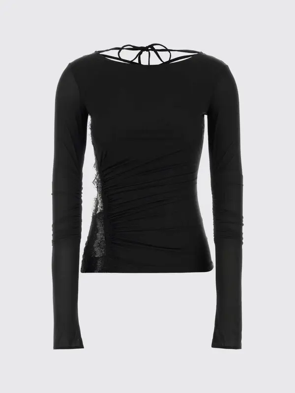 Blumarine Lace Detailed Long Sleeve Top