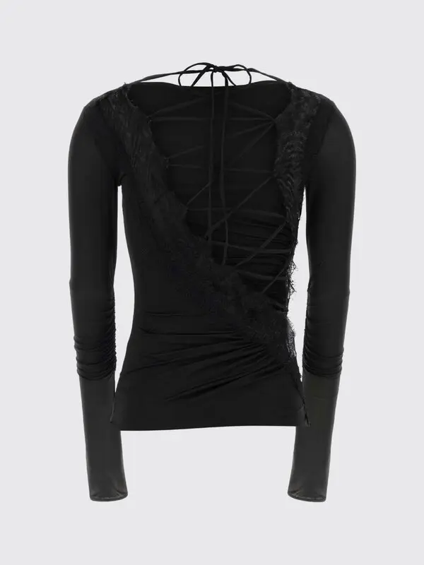 Blumarine Lace Detailed Long Sleeve Top