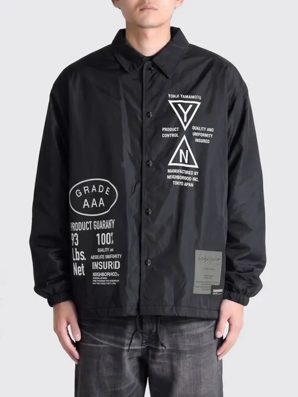Yohji Yamamoto Nylon Shirt Jacket With Logo Print