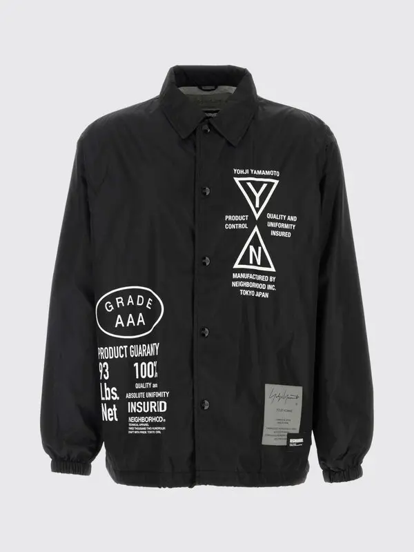 Yohji Yamamoto Nylon Shirt Jacket With Logo Print