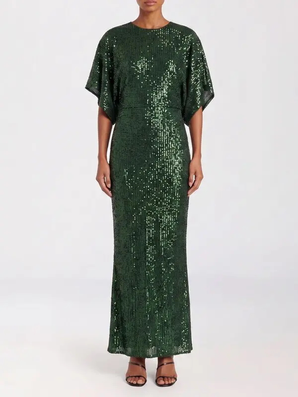 Norma Kamali Sequined Maxi Dress - Green