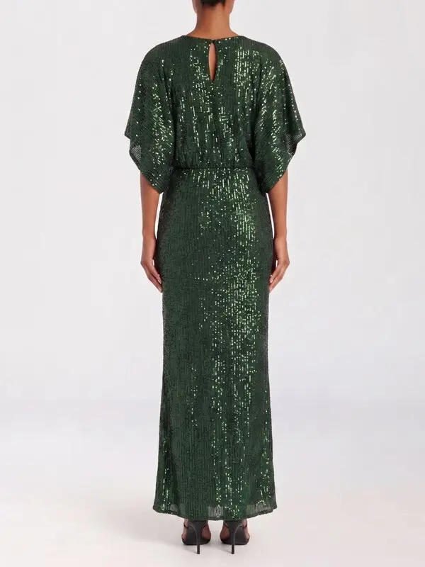 Norma Kamali Sequined Maxi Dress - Green