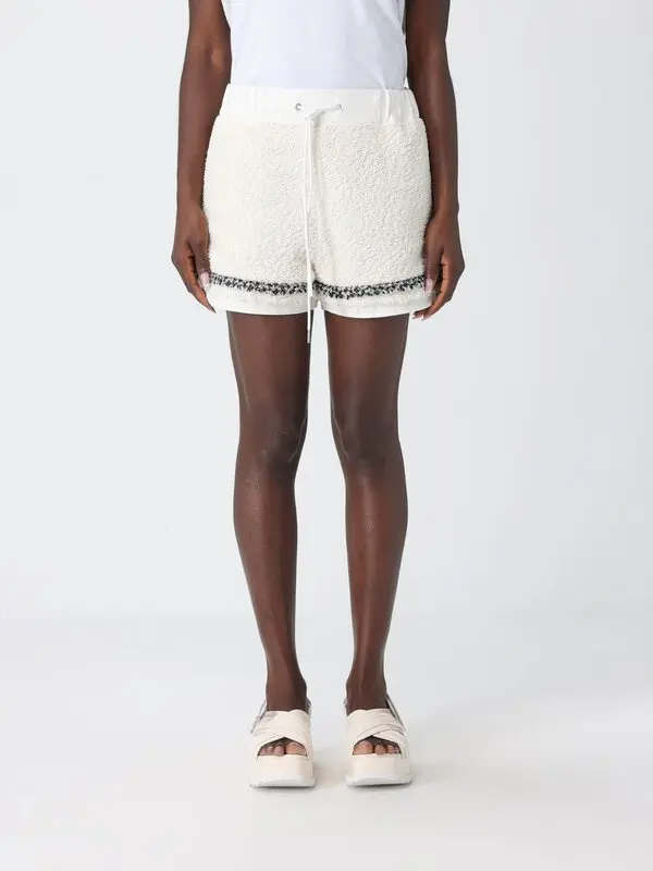 Sacai Cotton Blend Drawstring Shorts - White