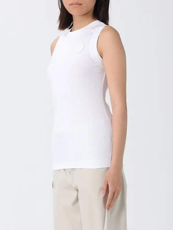 Brunello Cucinelli Ribbed Cotton Sleeveless Top With Logo Detail