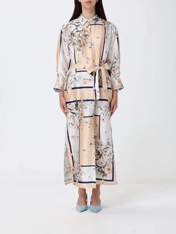 Liu Jo Floral Print Belted Midi Dress