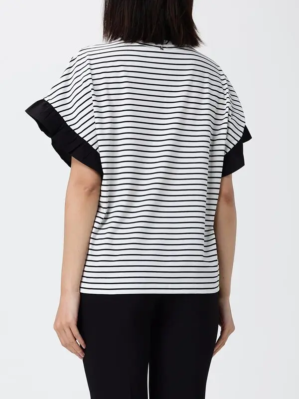 Liu Jo Striped T-shirt With Embellished Buttons