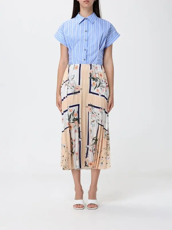 Liu Jo Printed Pleated Midi Dress