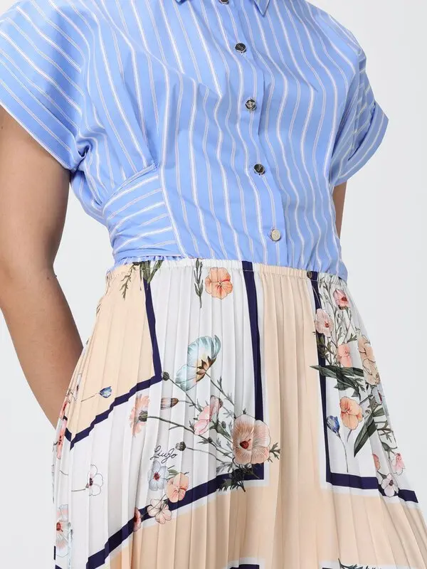 Liu Jo Printed Pleated Midi Dress