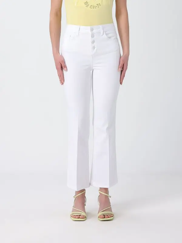 Liu Jo Mid-rise Stretch Cotton Denim Flared Jeans - White