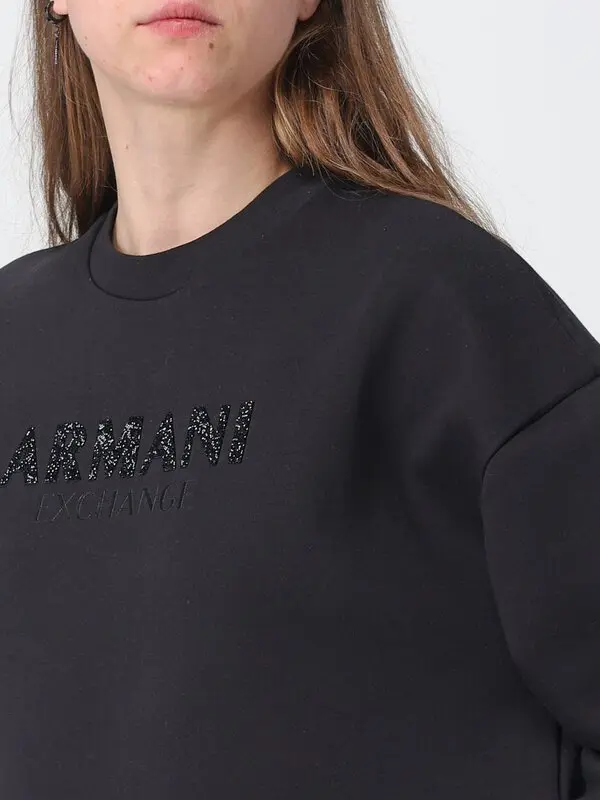 Armani Exchange Embellished Logo Sweatshirt - Black
