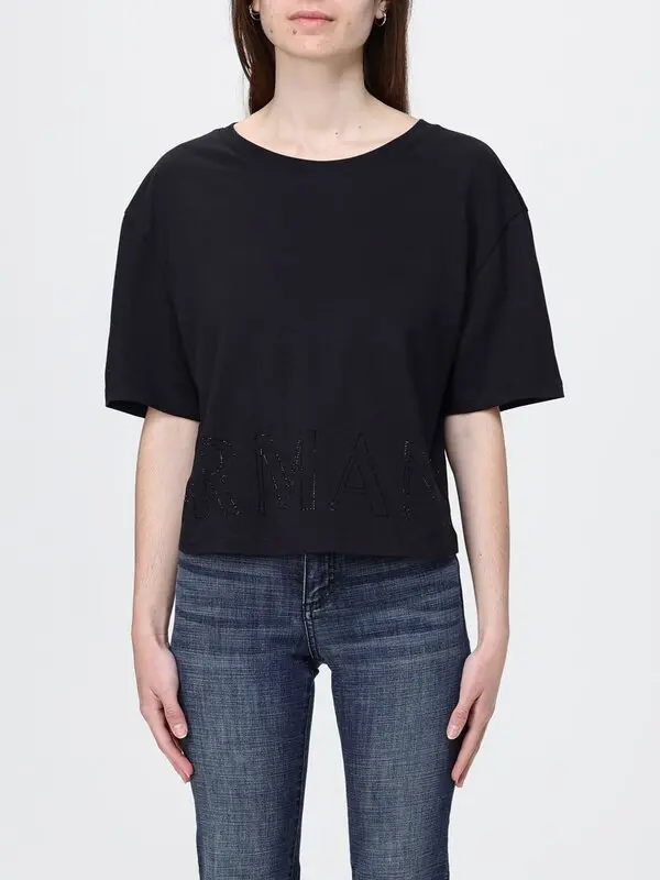 Armani Exchange Embellished Logo T-shirt - Black