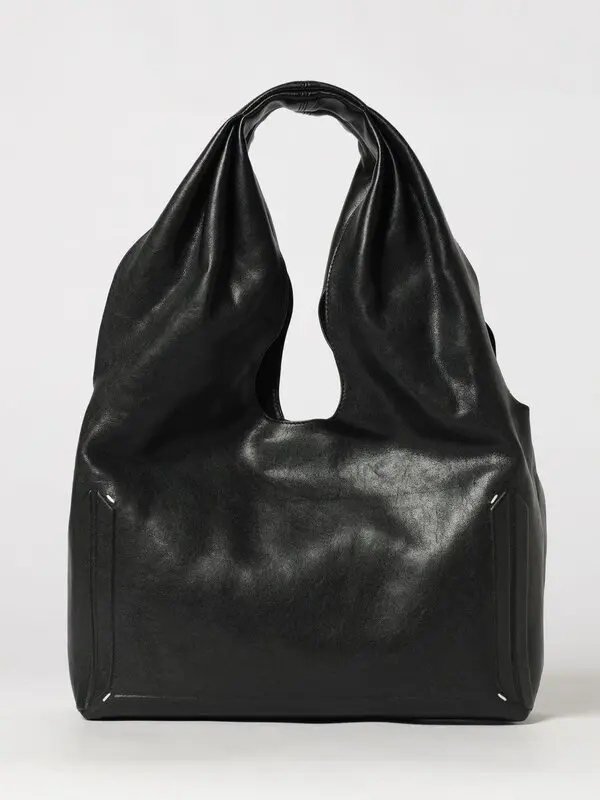 MAISON MARGIELA Box Smooth Lambskin Tote Bag With Double Handle - Black