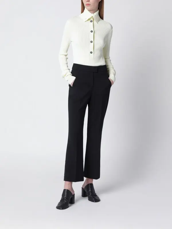 ENTIRE STUDIOS Ribbed Knit Button-detail Top - White