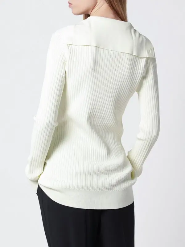 ENTIRE STUDIOS Ribbed Knit Button-detail Top - White