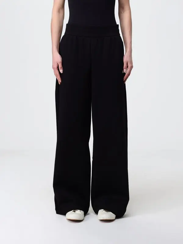 Armani Exchange Logo Detail Wide Leg Trousers - Black