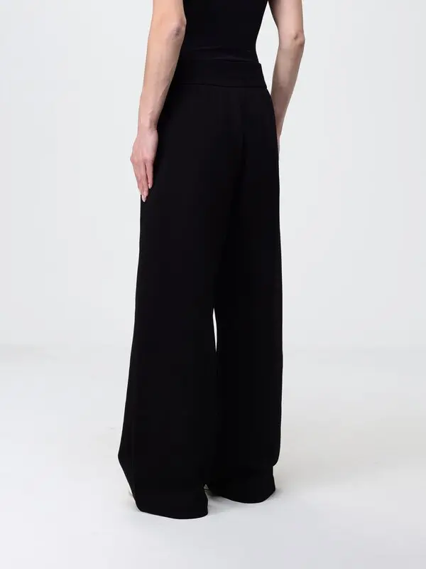 Armani Exchange Logo Detail Wide Leg Trousers - Black