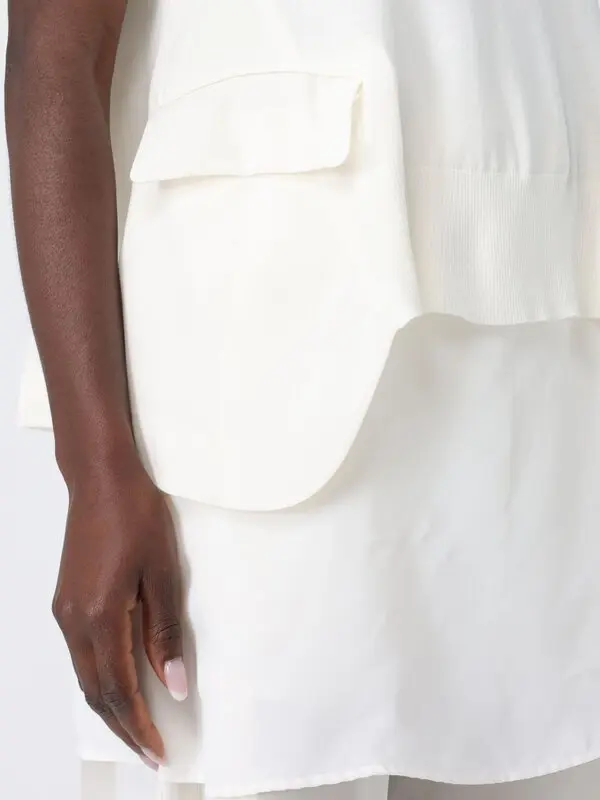 Sacai Cotton Top With Transparent Inserts