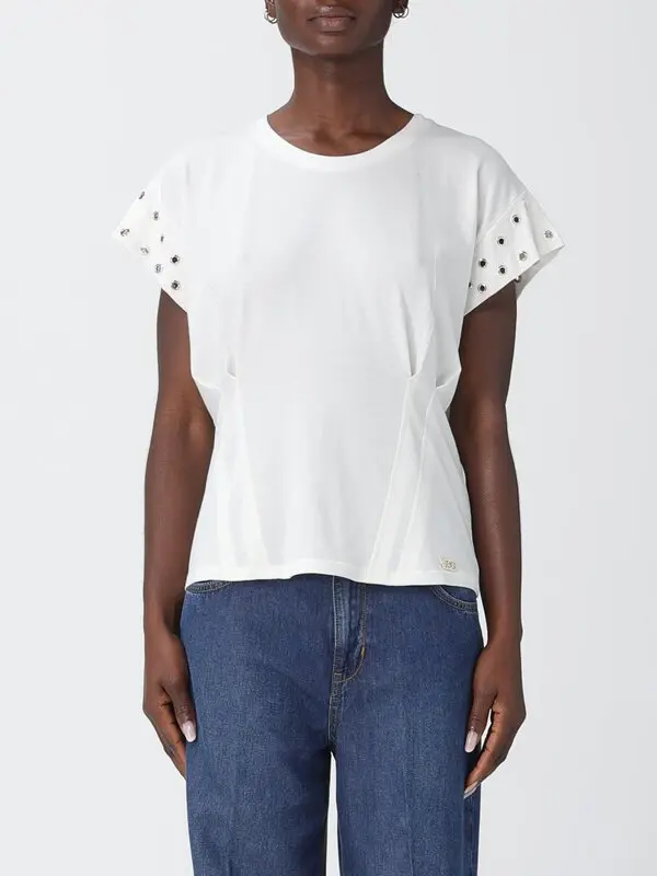 Liu Jo Cotton T-shirt With Metal Eyelets