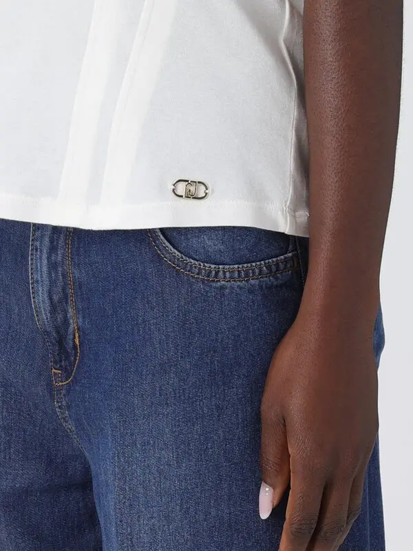 Liu Jo Cotton T-shirt With Metal Eyelets