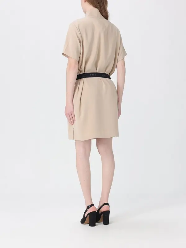 Liu Jo Midi Dress With Mandarin Collar And Belt