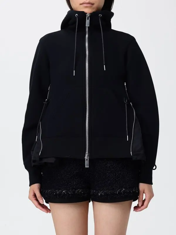 Sacai Zip-up Hoodie - Black