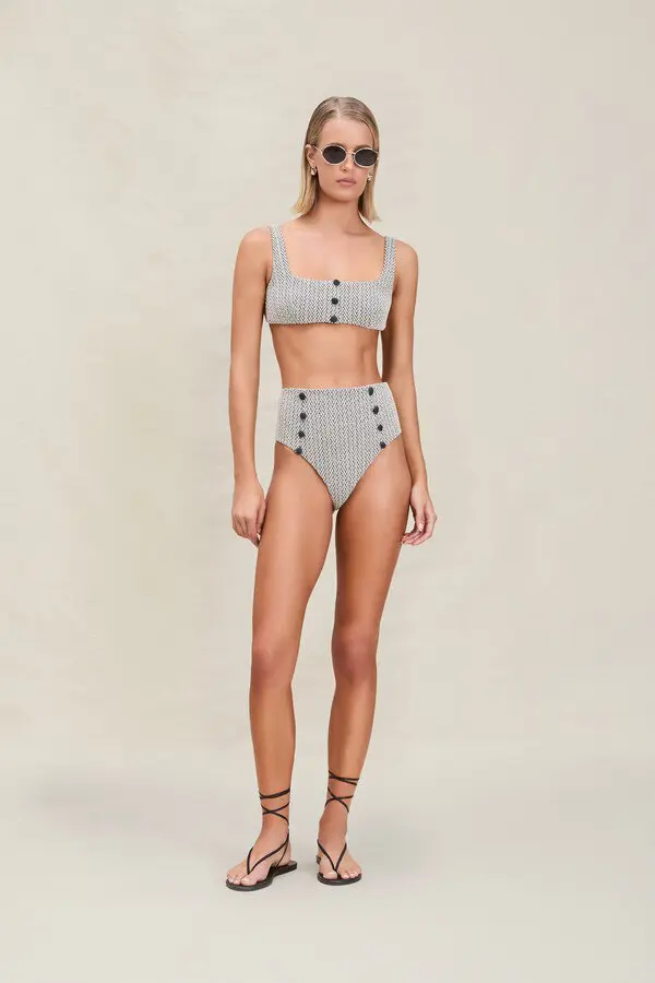 Devon Windsor Malia High-waisted Bikini Bottom - Black