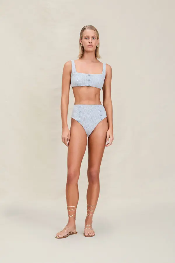 Devon Windsor Malia High-waisted Bikini Bottom - White