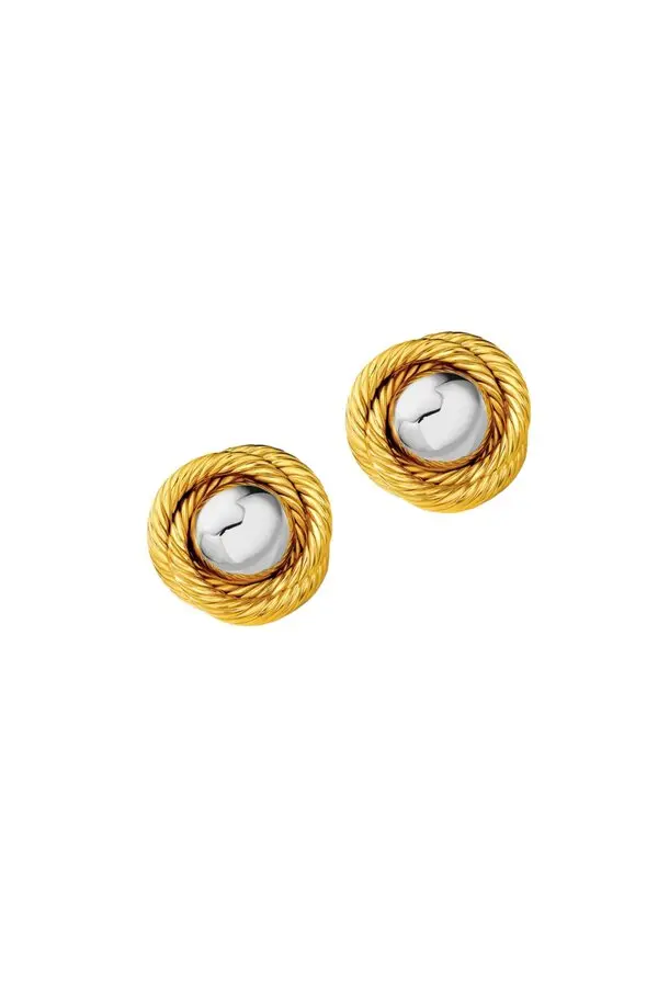 ARELLA Coco 18k Pvd Plated Twisted Rope Hoop Earrings - Gold