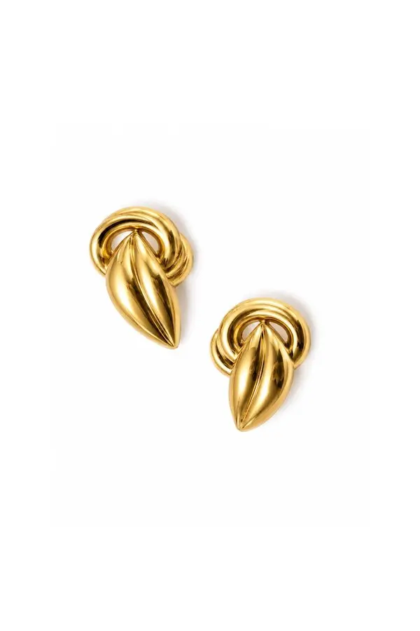 ARELLA Vienna Knotted Plated Earrings - Red