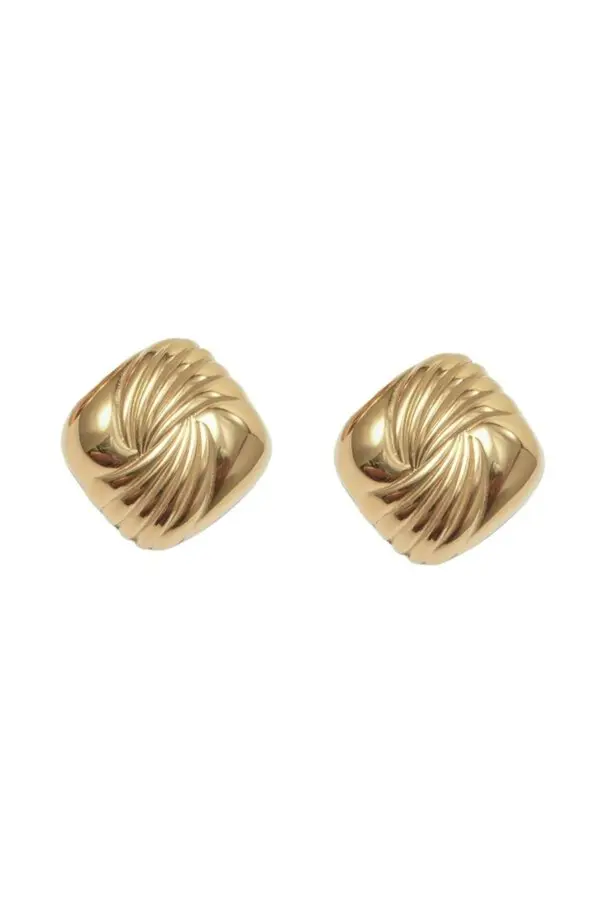 ARELLA Elodie Sculptural Twisted Stud Earrings - Gold