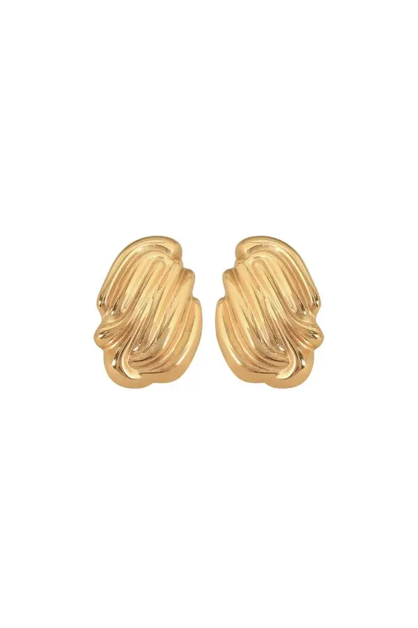 ARELLA Vintage-inspired Textured Earrings - Gold