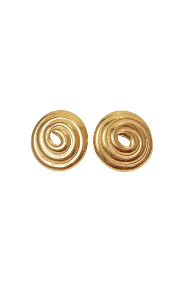 ARELLA Vintage-inspired Swirl Earrings - Red