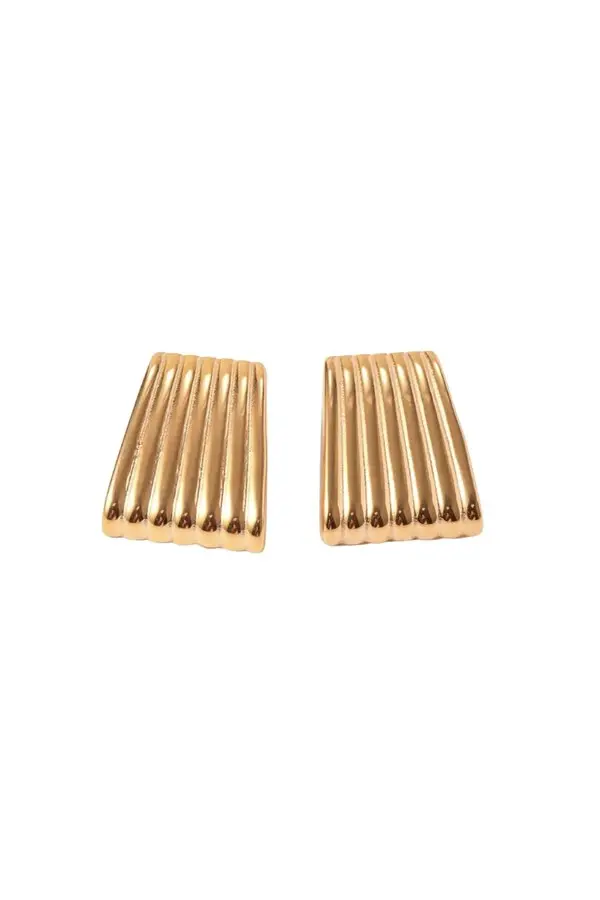 ARELLA Mara Sculptural Textured Earrings - Natural