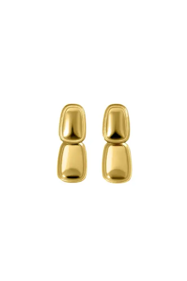 ARELLA Margaux Tone Double Drop Earrings - Gold