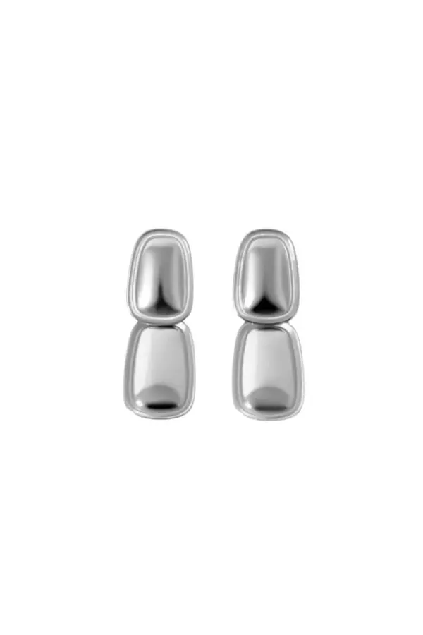 ARELLA Margaux Double Drop Earrings In Silver - Gold