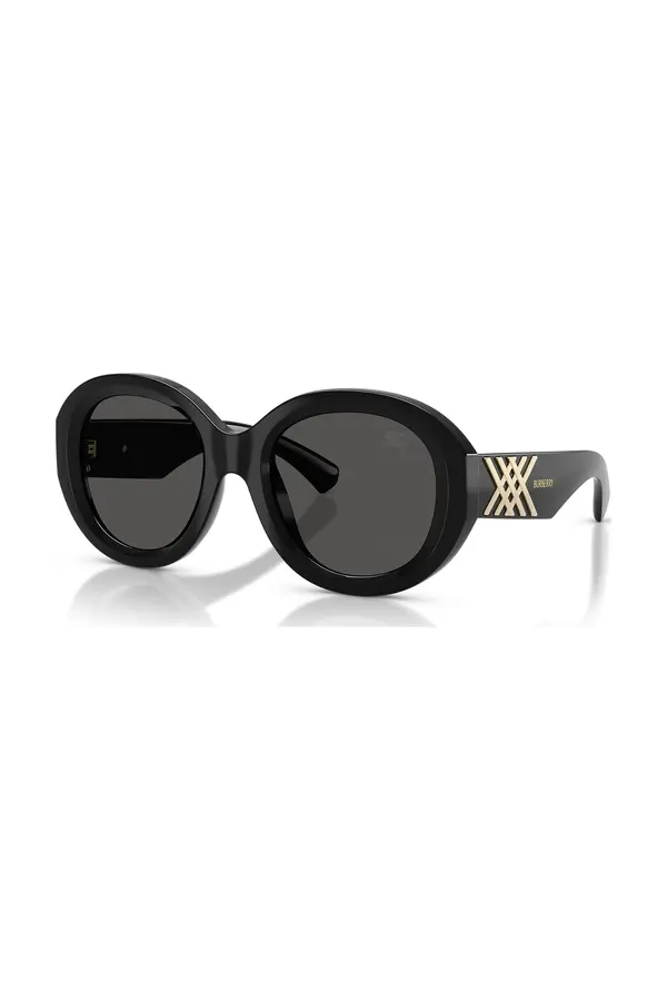 Burberry Oversized Round Black Sunglasses - Gold