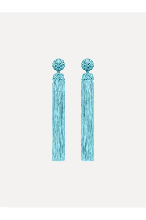 Oscar De La Renta Silk Rope Tassel Clip-on Earrings - Red