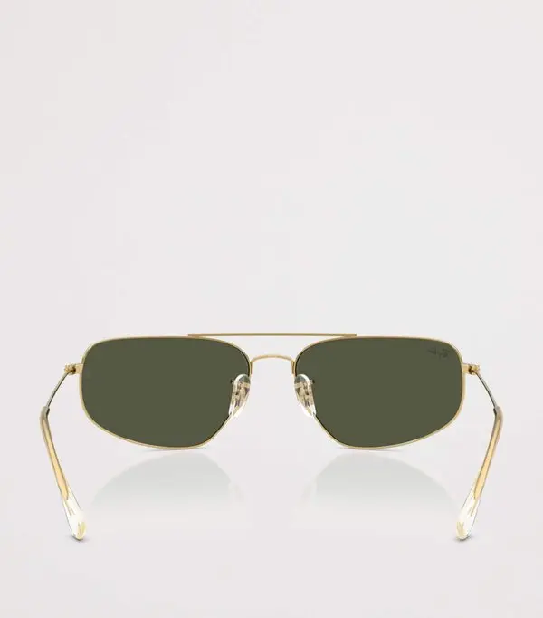 Ray-ban Aviator Rectangle Sunglasses - Gold