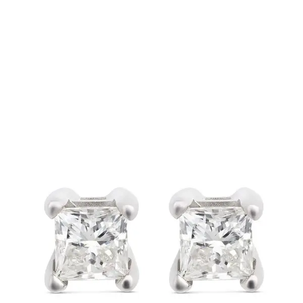 Benbridge Princess Cut Diamond Stud Earrings In 14k White Gold - Wg