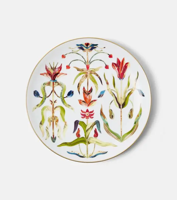 L'Objet Grand Tour Porcelain Dessert Plate - Multicoloured