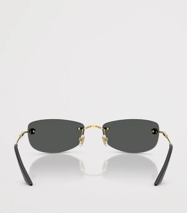 Versace Rimless Sunglasses With Medusa Detail