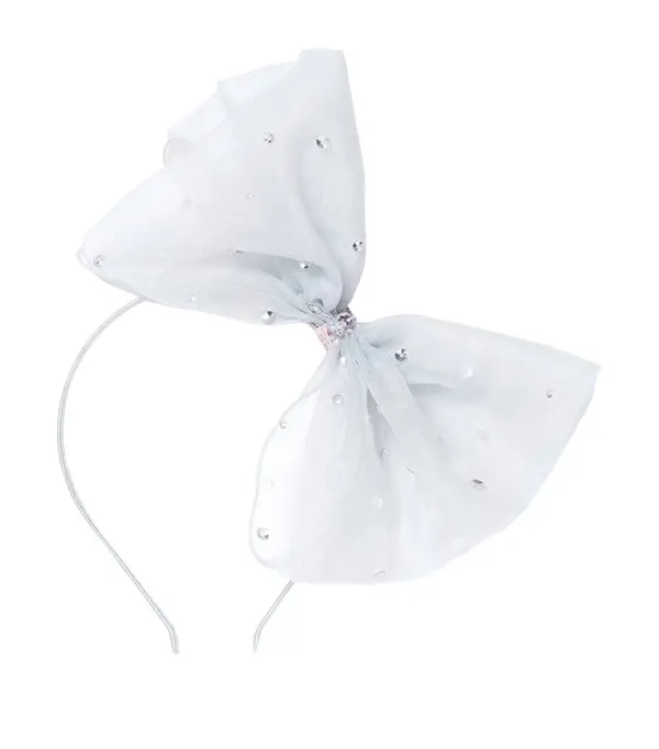 TUTU DU MONDE Embellished Tulle Bow Headband - Blue