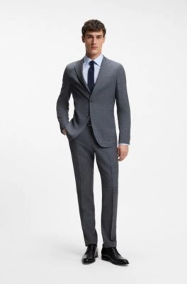 BOSS Slim-fit Jacket In Virgin Wool - Grey