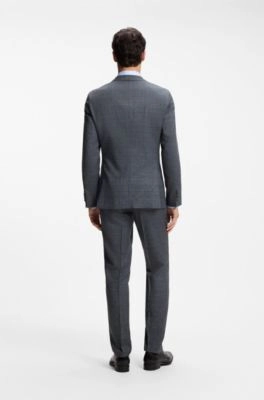 BOSS Slim-fit Jacket In Virgin Wool - Grey