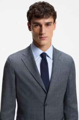 BOSS Slim-fit Jacket In Virgin Wool - Grey