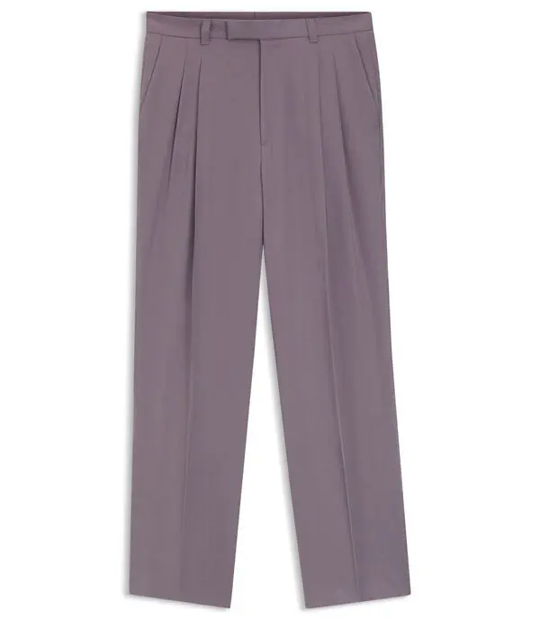 BOSS Oversized-fit Trousers In Twill - Purple