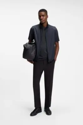 BOSS Cotton-piqué T-shirt With All-over Print - Dark Blue
